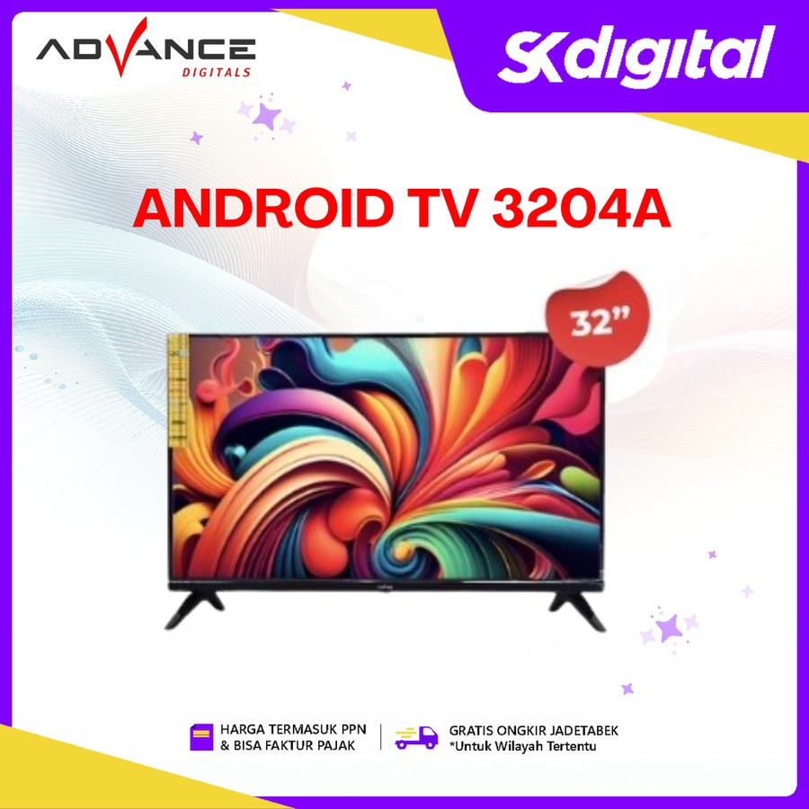 Jual TV Advance 3204A Android Tv Led 32 Inch Adv Smart Tv Frameless ...