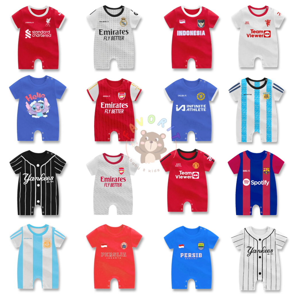 Jual Romper Bola Bayi / Jersey Bola Baby / Romper Bayi Laki / Baju Bola ...