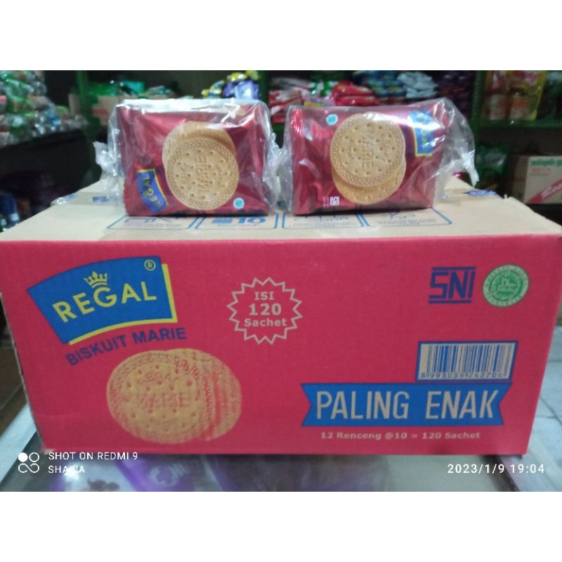 Jual 1 Dus Regal Biskuit Marie Ecer 1.000 Isi 120pcs / 1 Karton Regal Sachet | Shopee Indonesia