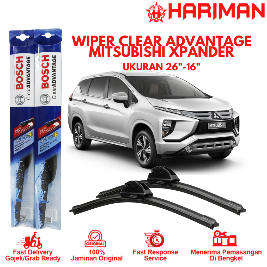 Jual Wiper Mobil Frameless Sepasang (2pcs) Bosch Clear Advantage Mitsubishi Xpander Ukuran 26 ...