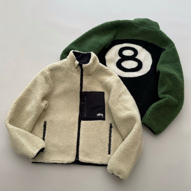 Jual Stussy 8 ball Sherpa Reversible Jacket | Shopee Indonesia