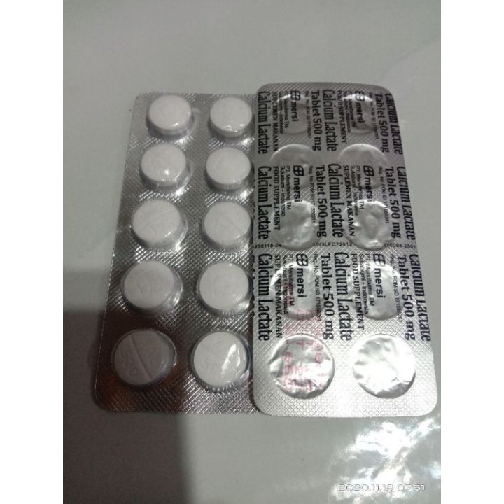 Jual STRIP - Calcium Lactate Isi 10 Tablet Suplemen Kalsium Tulang ...