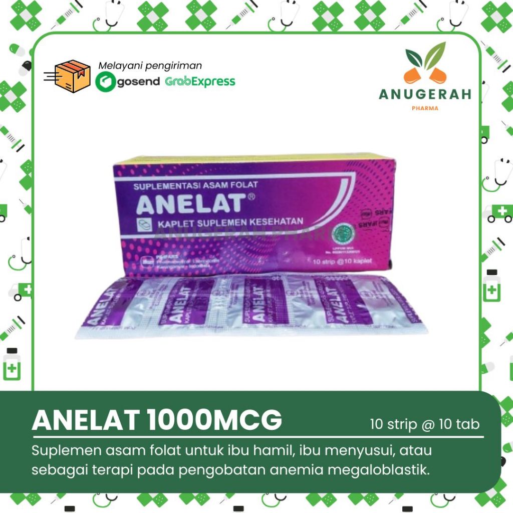 Jual Anelat Asam Folat 1000 Mcg Box isi 100 | Shopee Indonesia