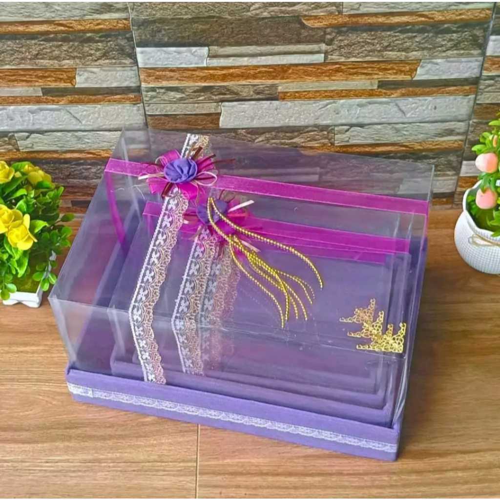Jual Kotak Hantaran Seserahan Pernikahan Isi 4 + Tutup Mika Hias Mewah Langsung Pakai Praktis ...