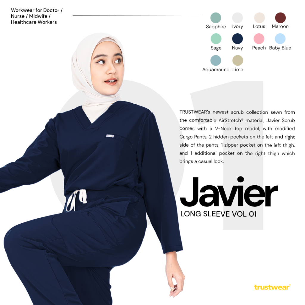 Jual [Scrubs Javier] Doctor's Scrub/Set Baju Celana Jaga OKA OK Perawat ...