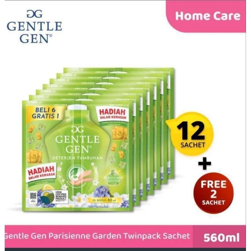 Jual Gentle gen sachet detergent cair 1000an (12+2pc) | Shopee Indonesia