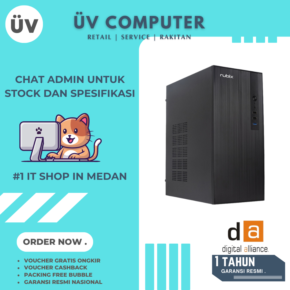 Jual Casing PC Komputer Digital Alliance DA Rubix Essential 01 + PSU ...
