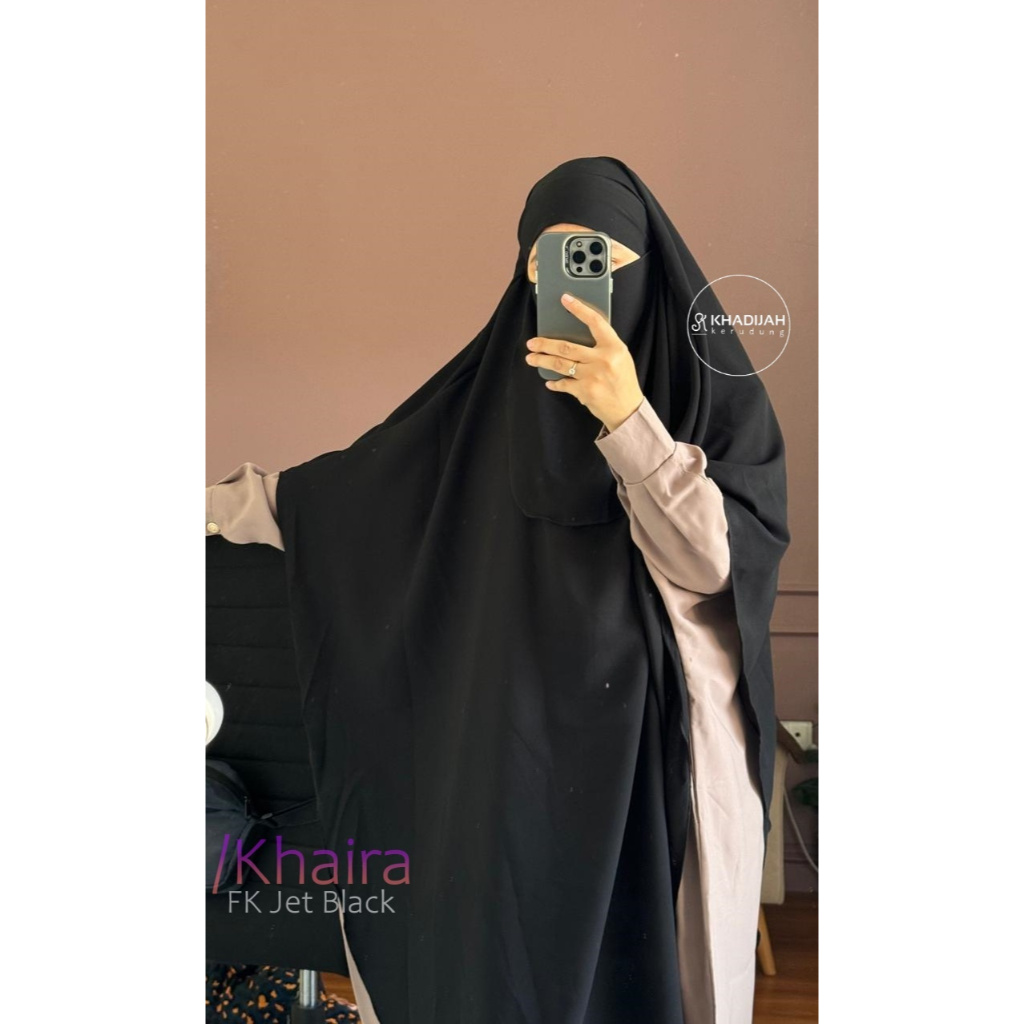 Jual French Khimar Warna Hitam Jet black Khaira By Khadijah Kerudung ...
