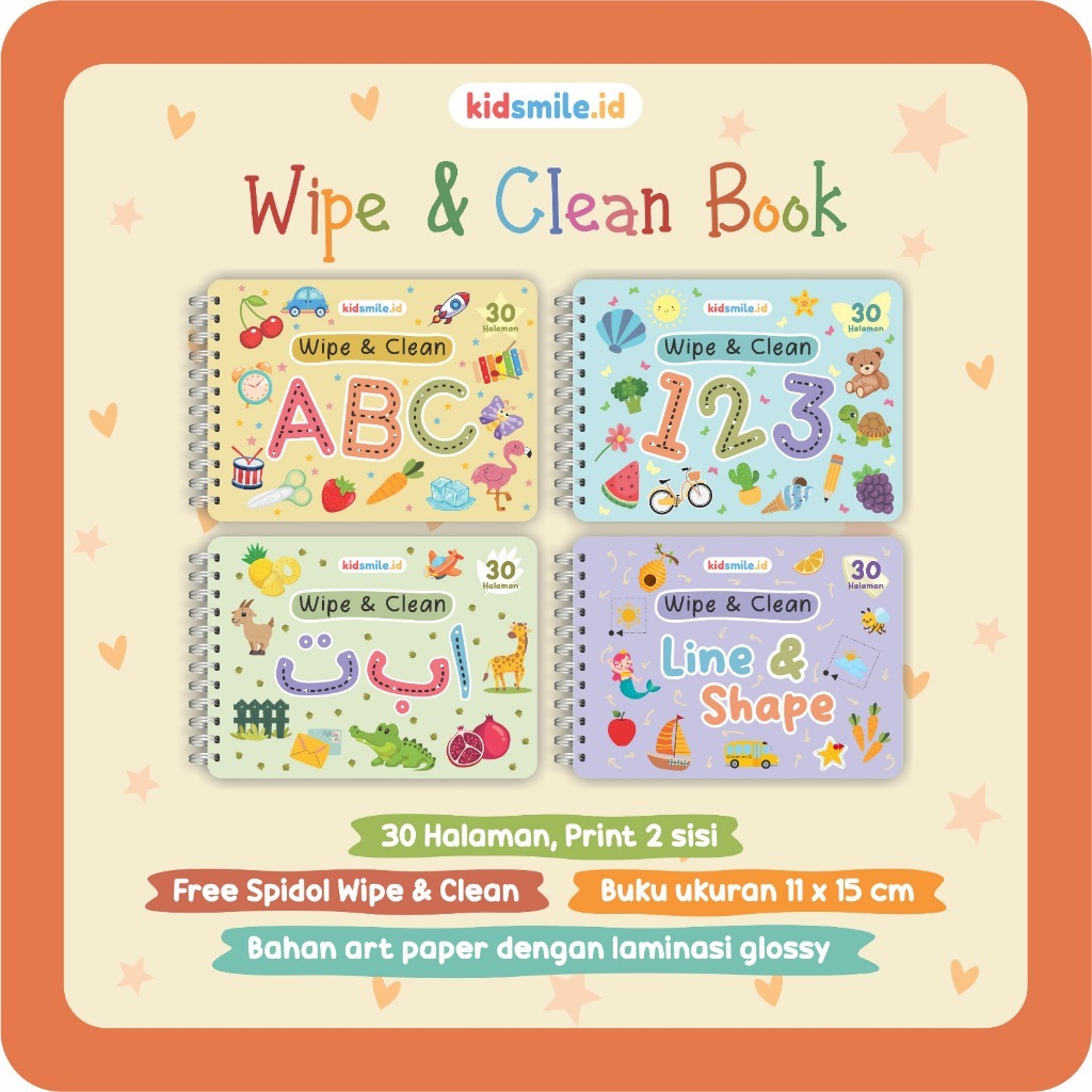 Jual Activity Book Wipe & Clean Kidsmile - Buku Belajar Menulis Huruf ...