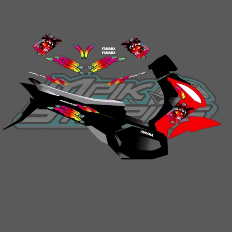 Jual STRIPING STICKER TRANSPARAN NOUVO Z MOTIF DESIGN CUSTOM ARAI ...