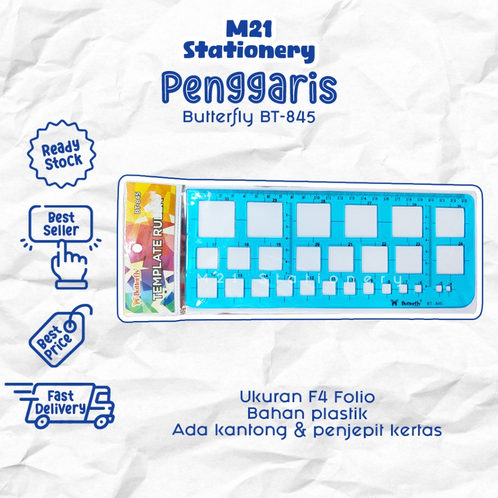 Jual PENGGARIS BUTTERFLY BT845 / PENGGARIS MAL PERSEGI PENGGARIS LURUS ...