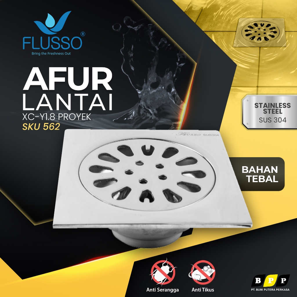 Jual Floor Drain Stainless/Afur Lantai Flusso Saringan Got XC-Y1.8 ...