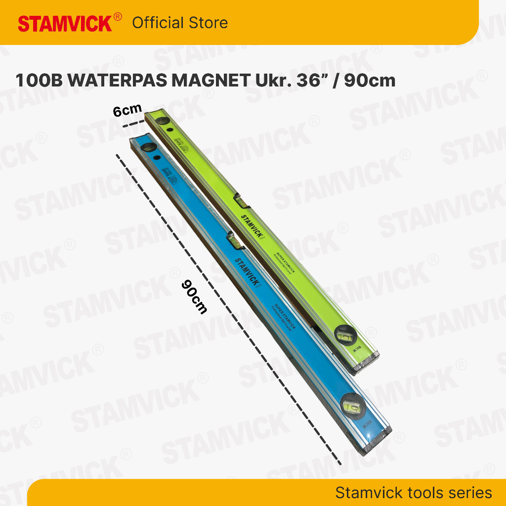 Jual Waterpas Magnet Stamvick 36inch - Penggaris Waterpas Panjang 90cm ...
