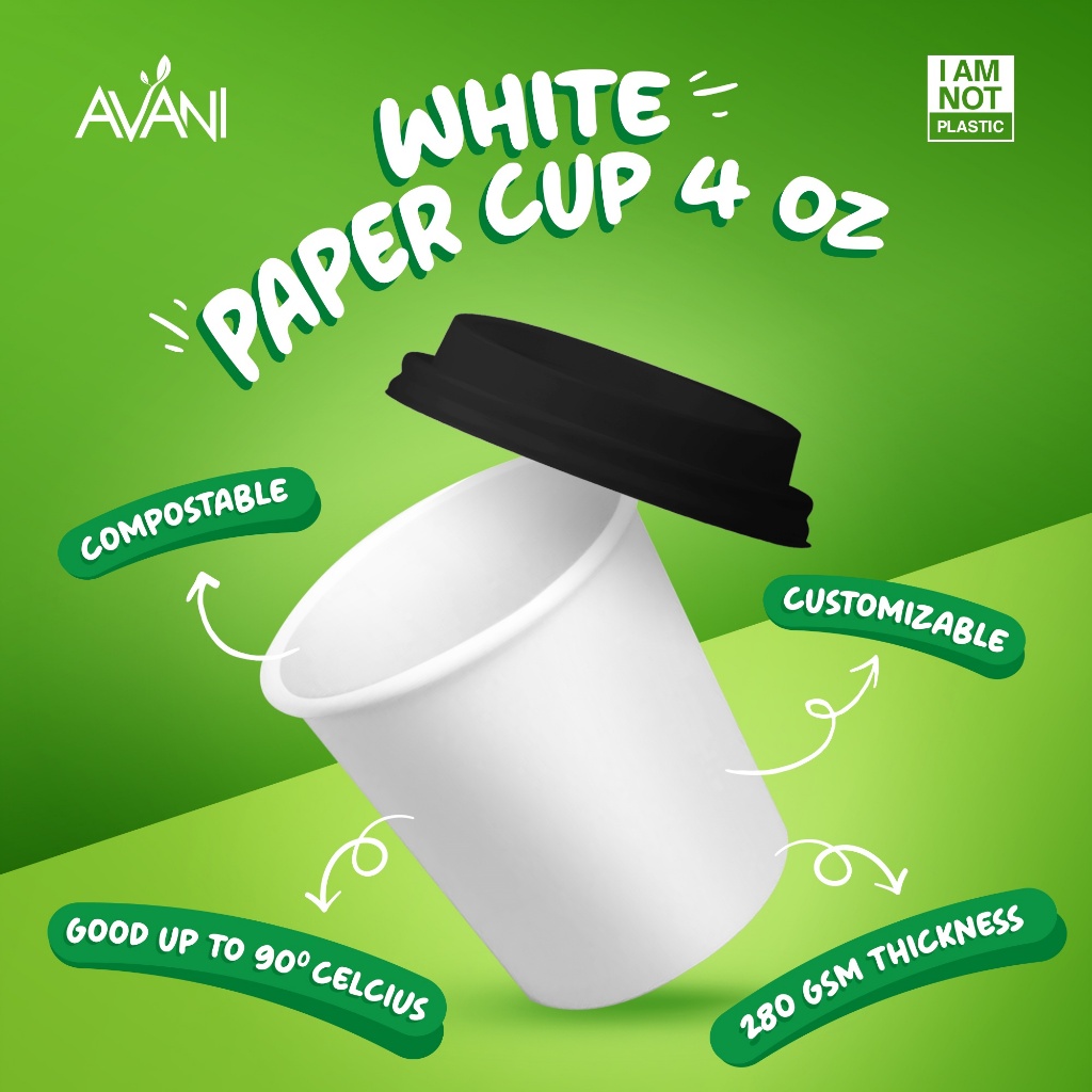 Jual Avani - Gelas Kertas 4 oz Ramah Lingkungan - Paper cup 4 oz Eco ...