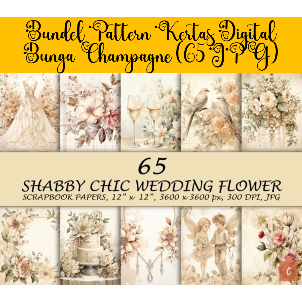 Jual Bundel Pattern Kertas Digital Bunga Champagne (65 JPG) | Shopee ...