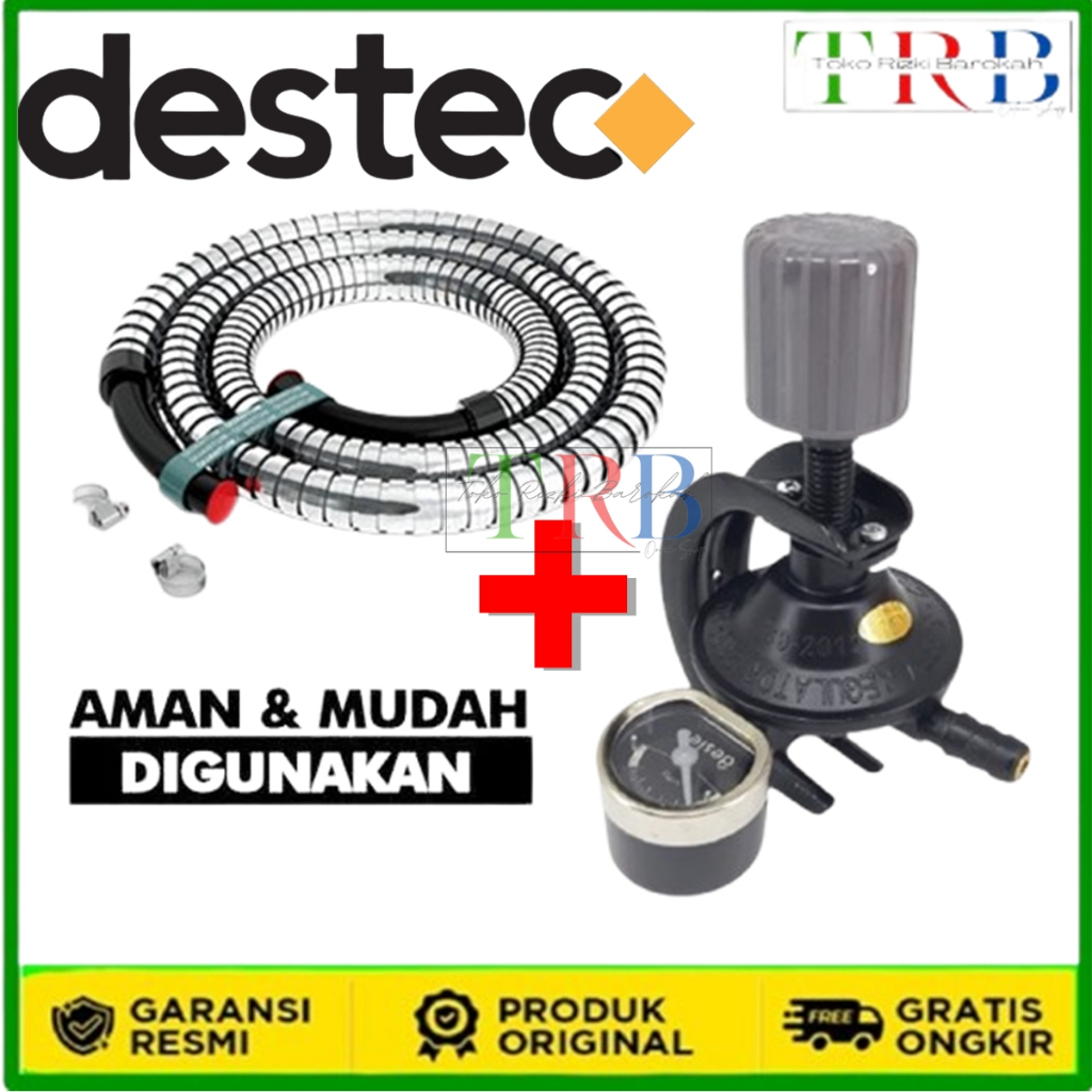 Jual Regulator Kompor Gas Destec Com U12RM +Selang gas 1.8 Meter SNI ...