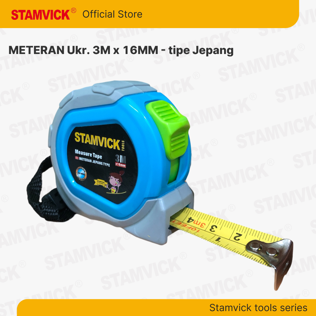 Jual Meteran Roll 3 Meter Karet Stamvick Type Jepang ( 3m x 16mm ...