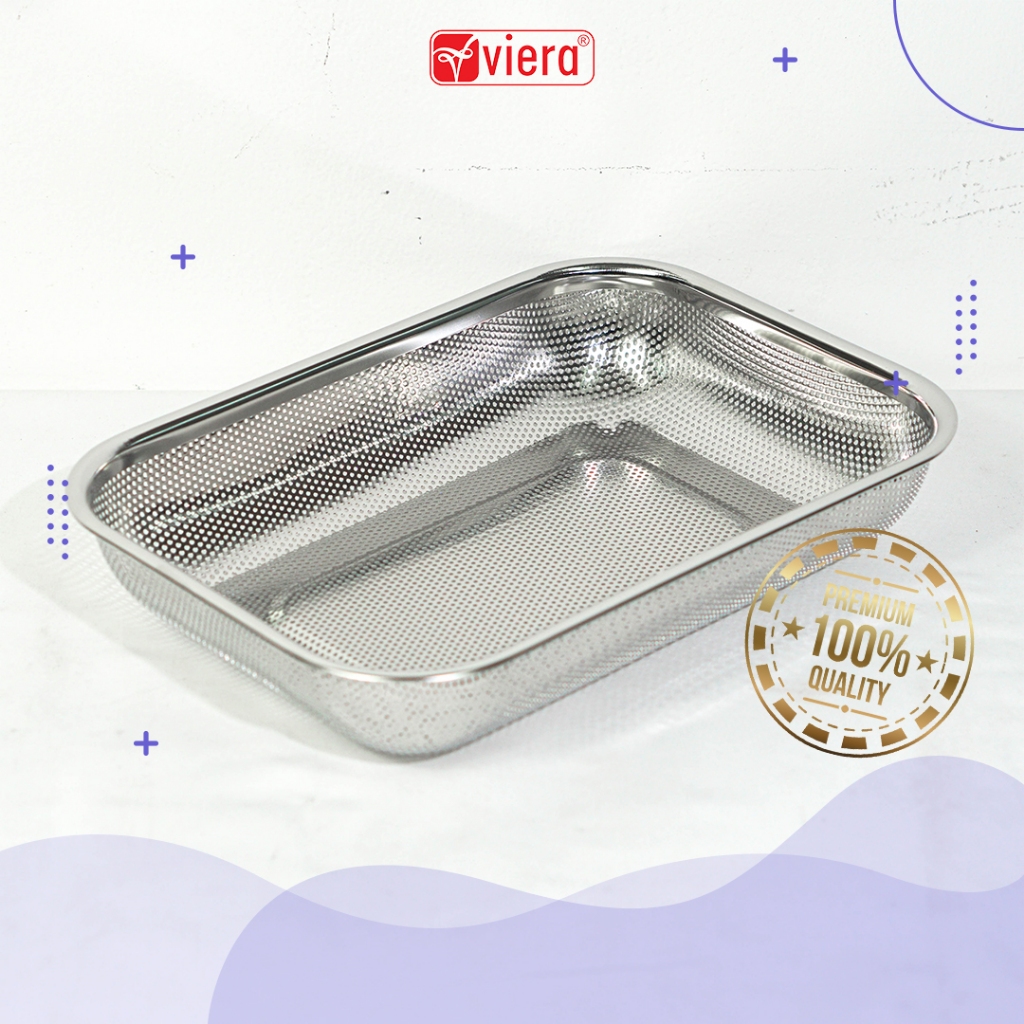 Jual Viera - Stainless Steel Food Tray Nampan Berlubang Baki Tirisan ...