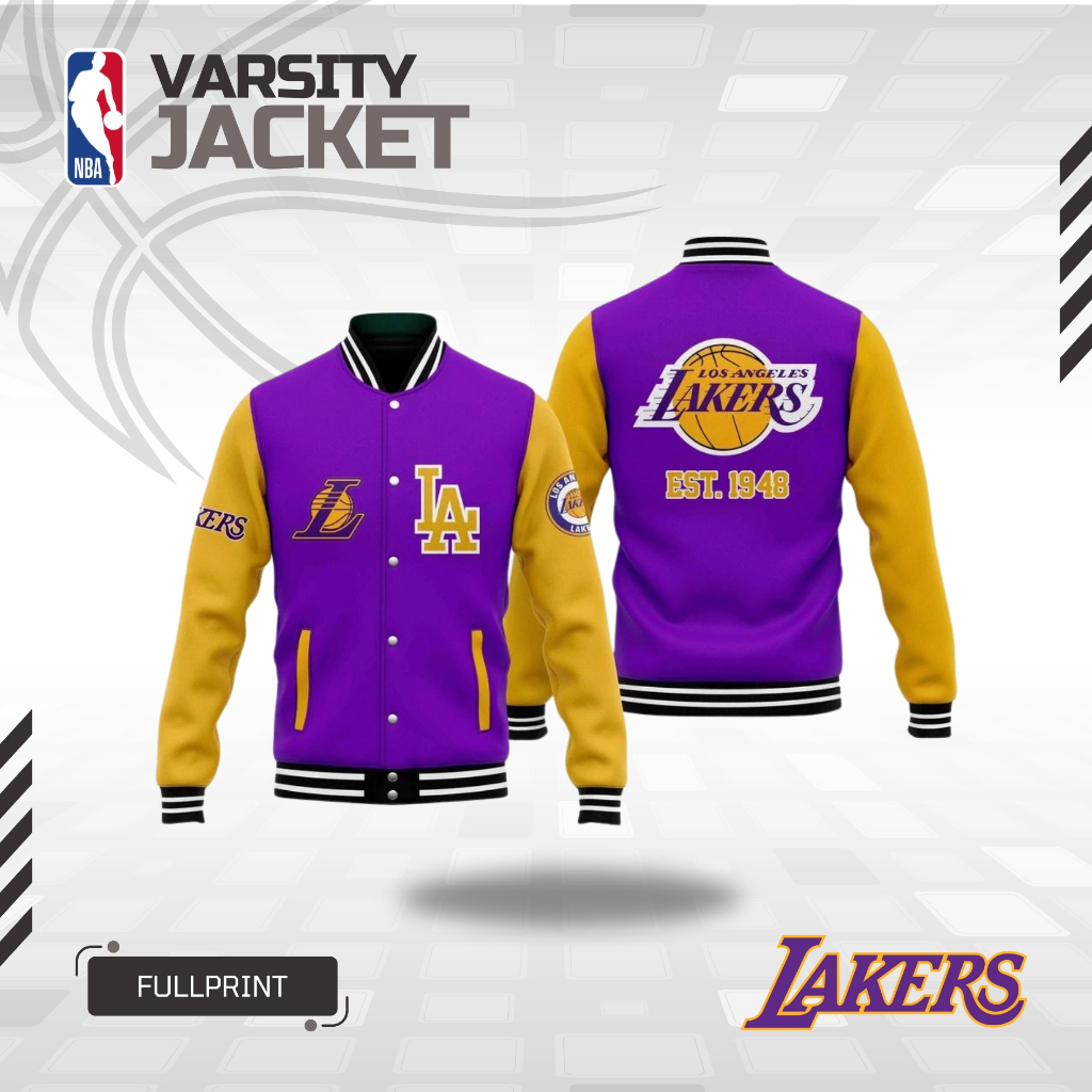 Jual Varsity jaket LACKERS Los Angeles BASKET BALL series NBA | Shopee ...