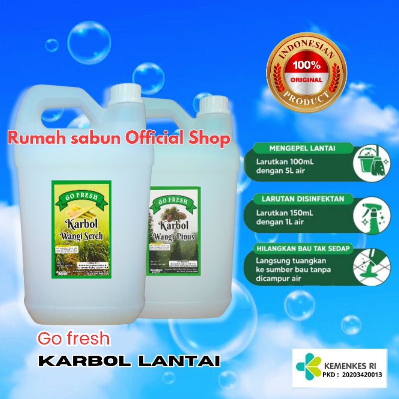 Jual GO FRESH Karbol lantai kemasan 5 liter. 2 varian | Shopee Indonesia