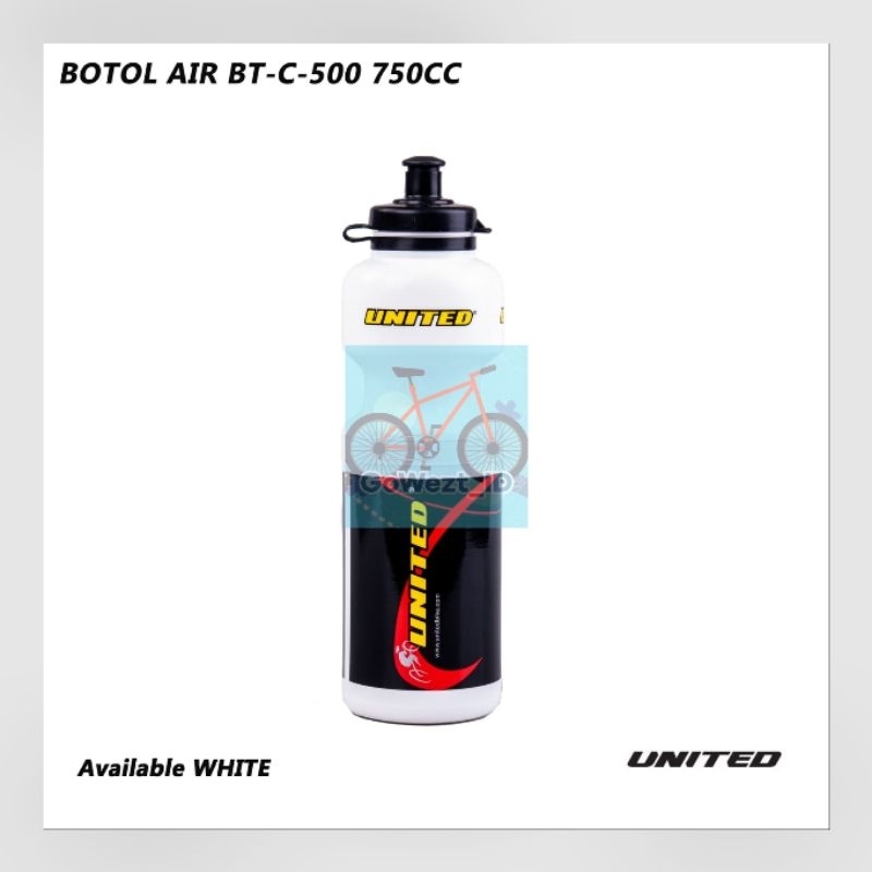 Jual Botol Air Minum Sepeda 750 ml United Putih Plastik Anak BMX Lipat ...