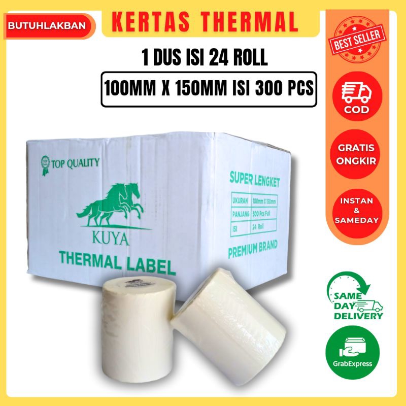 Jual KUYA KERTAS TERMAL ROLL 100X150X300 | SATUAN KARTON | Shopee Indonesia