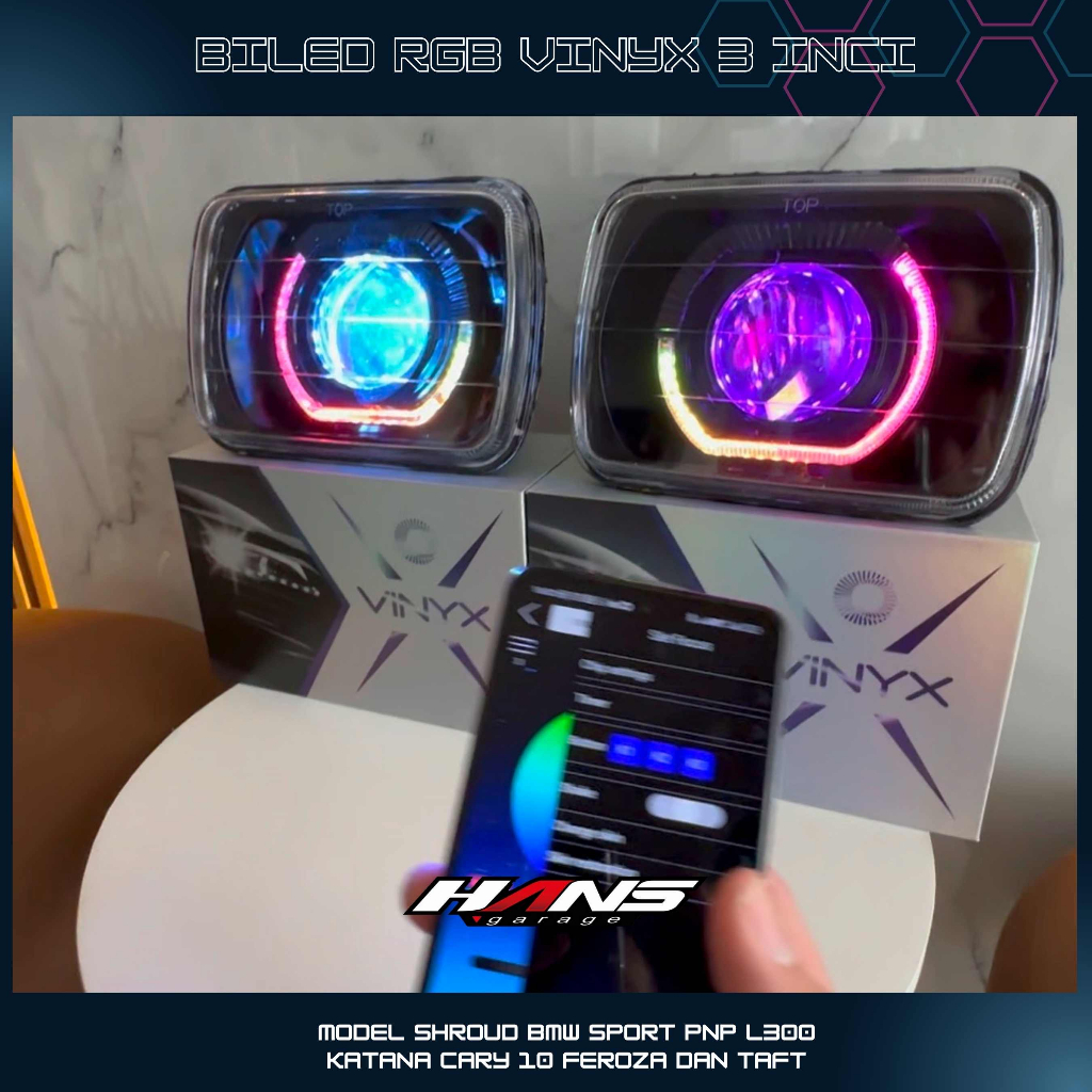 Jual BILED 3 INC FULL RGB VINYX purple lens pnp L 300 cary 10 feroza ...