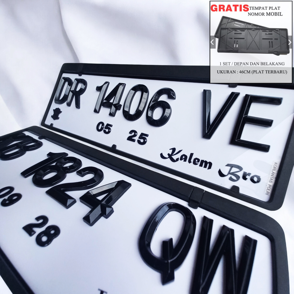 Jual Plat Nomor Mobil Akrilik Timbul Mewah PUTIH - Lancip Segi 5 free cover / dudukan | Shopee ...
