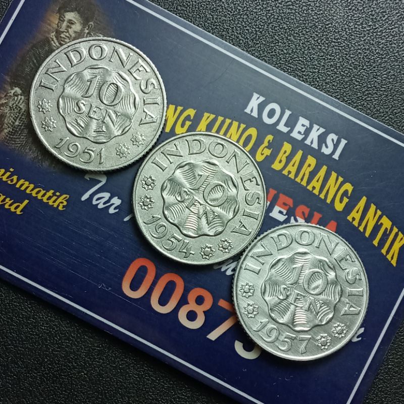 Jual Koleksi Set Tahun Koin 10 Sen Garuda Tahun 1951-1954-1957 Detail Bagus Sudah Dibersihkan ...