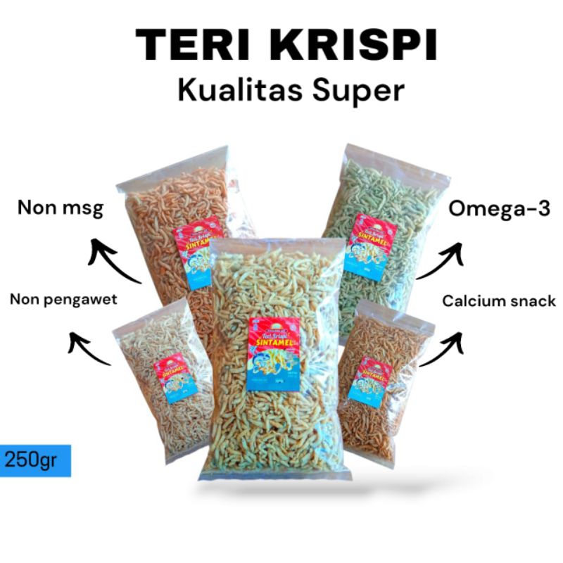 Jual Teri Crispy 250gram Kualitas SUPER Non MSG & Pengawet- lauk teri ...