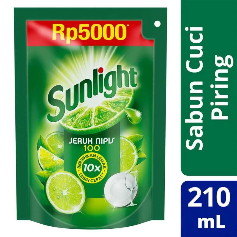 Jual SUNLIGHT Lime Sabun Cuci Piring JERUK NIPIS 100 210mL | Shopee Indonesia