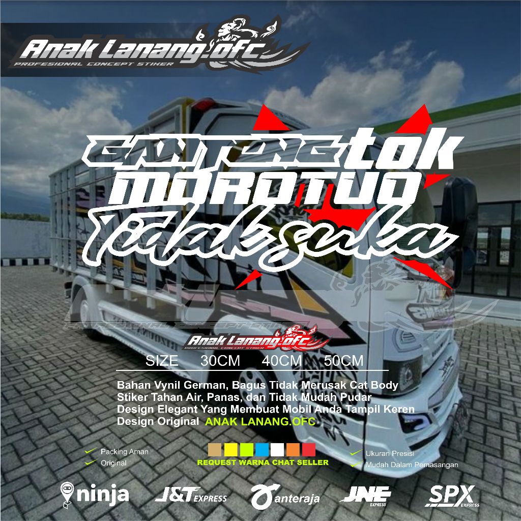 Jual Stiker kaca truk pickup ganteng tok moro tuo tdk suka cutting ...