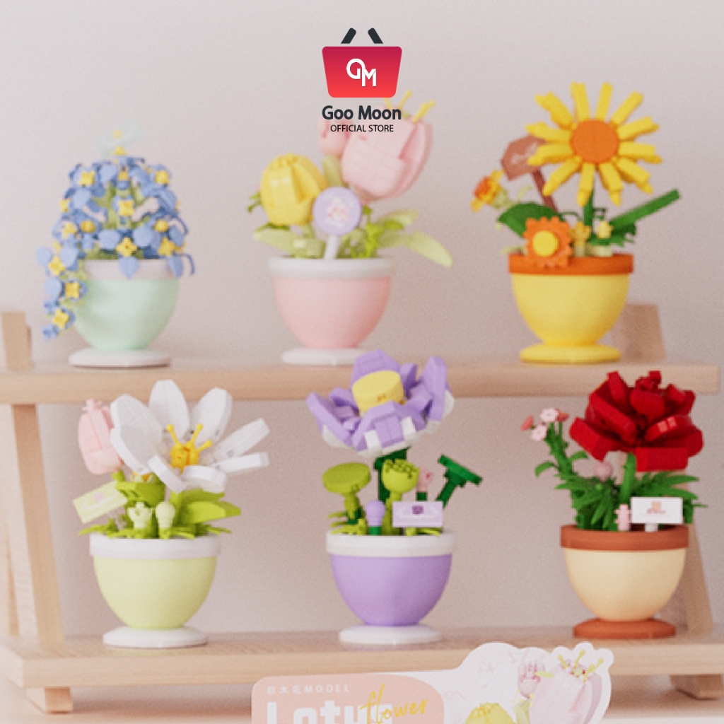 Jual GOO MOON - Puzzle Block Flower Pot balok susun | Shopee Indonesia