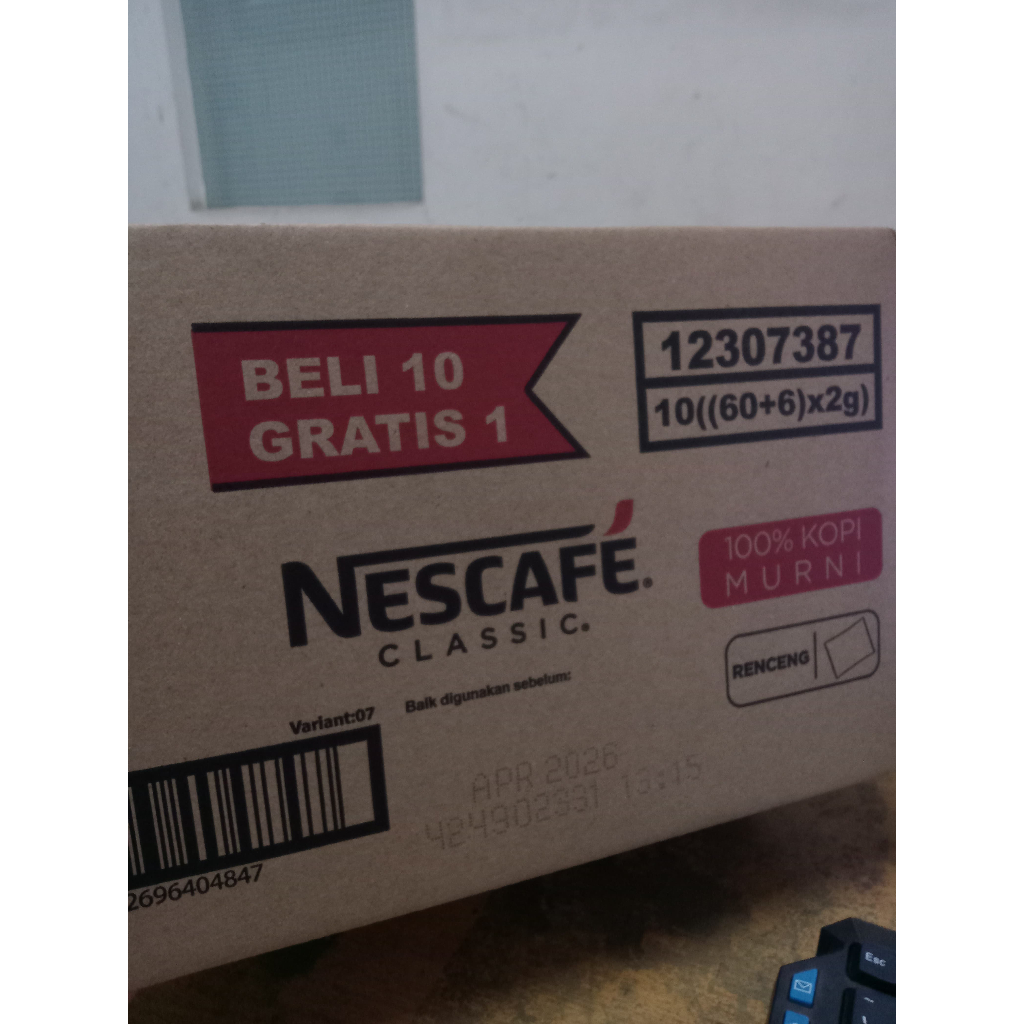 Jual Nescafe Classic Sachet 2 gr per 1 Karton isi 10 pack gratis 1 pack ...