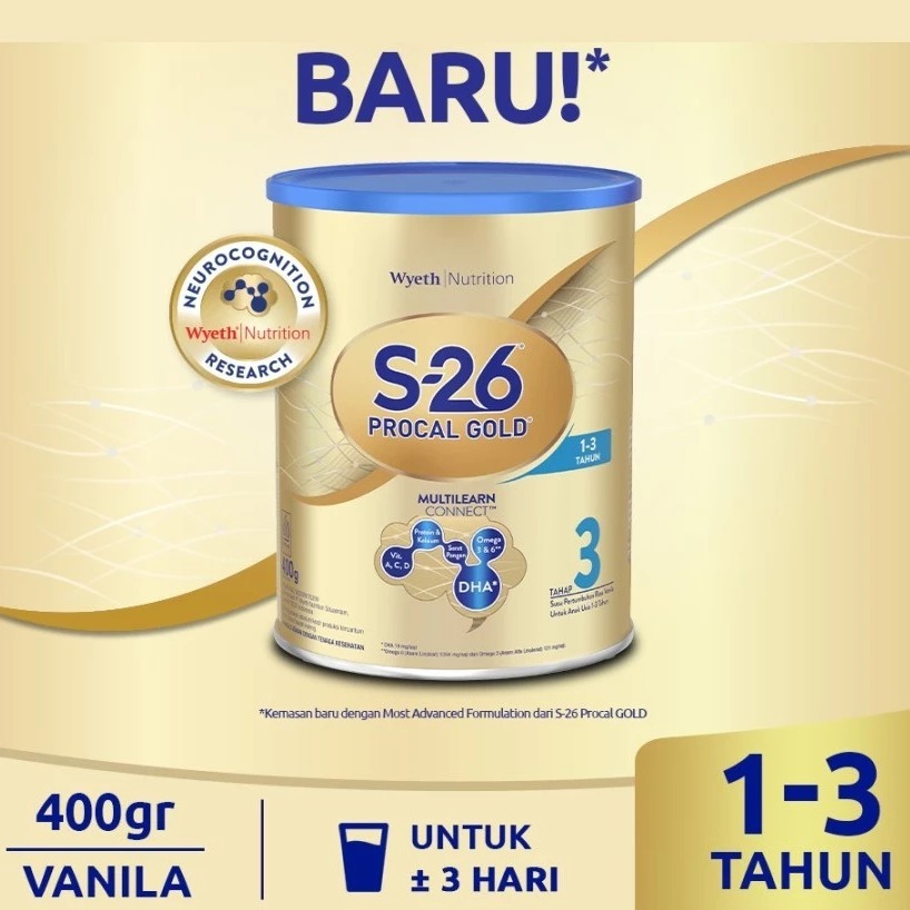 Jual S-26 Procal GOLD Tahap 3 400 gr Vanila S26 Susu Pertumbuhan Anak ...