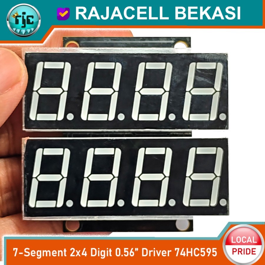 Jual Module Display 7-Segment 8-Digit Vertikal 2X4-Digit 0.56" Driver ...