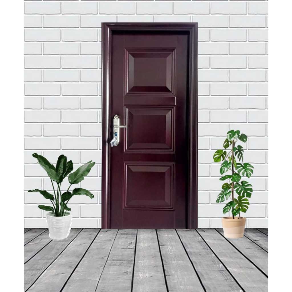 Jual Pintu Baja Galvanis Motif Kotak Besar/Pintu Full Set Praktis/Pintu ...