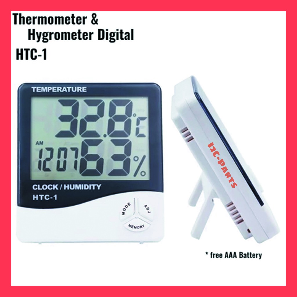 Jual HTC-1 Thermometer Hygrometer Digital Ruangan Clock Temperature ...