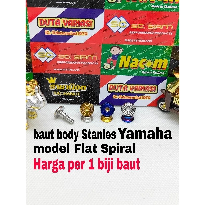 Jual Baut Screw Body Yamaha Spiral Flat - Stainless Thailand | Shopee ...