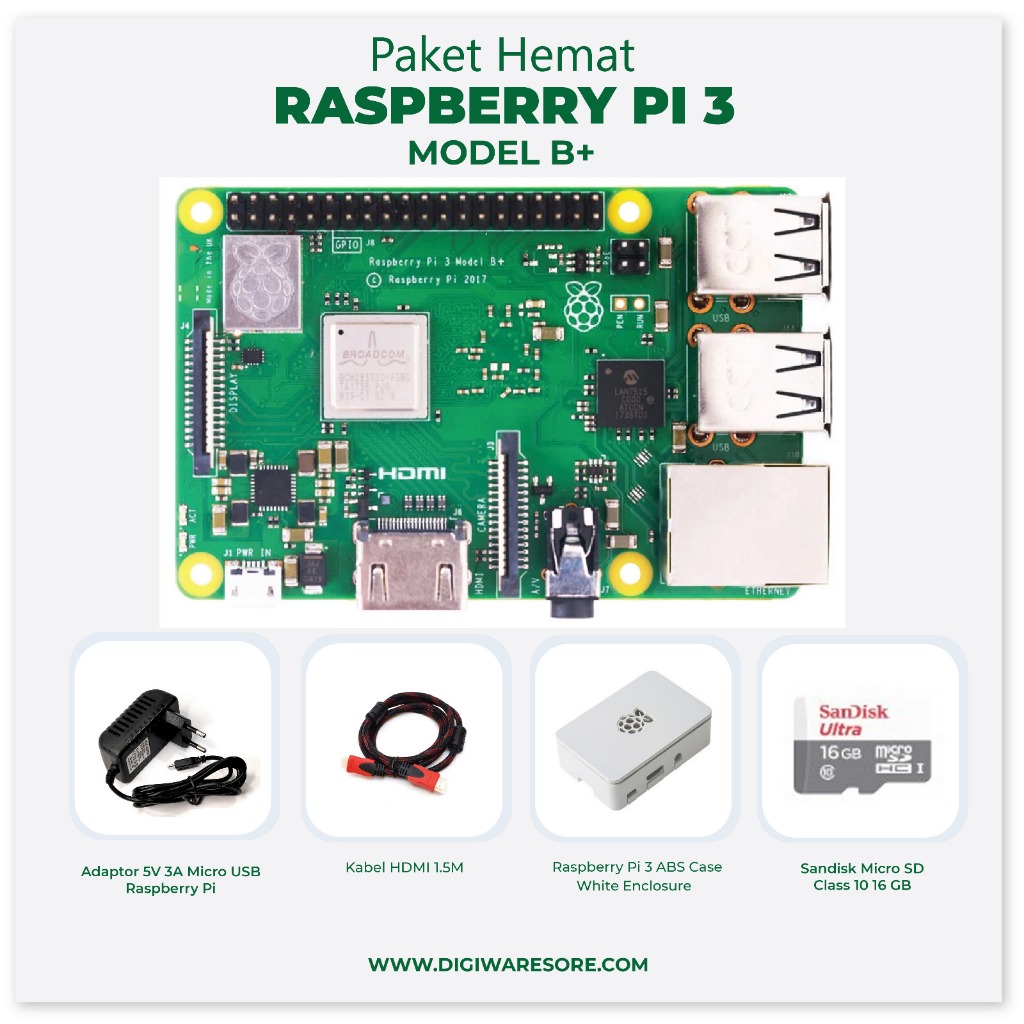 Jual Paket Hemat Raspberry Pi3 Pi 3 Model B+ | Shopee Indonesia