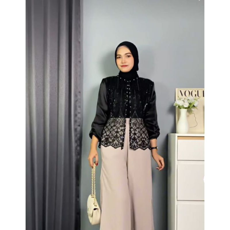 Jual Arum Outer Brukat Organza / Outer Crop Brukat Sapto | Shopee Indonesia