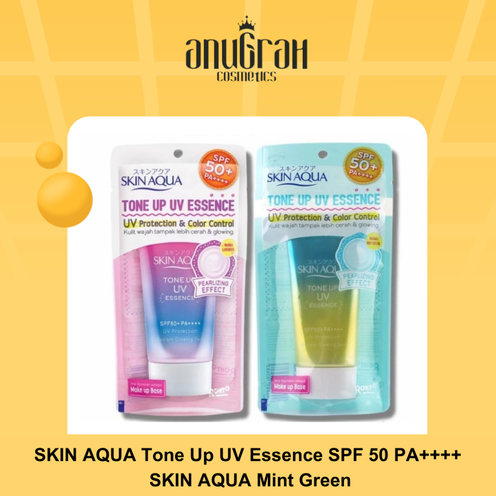Jual SKIN AQUA Tone Up UV Essence SPF 50 PA++++ ll SKIN AQUA Mint Green | Shopee Indonesia