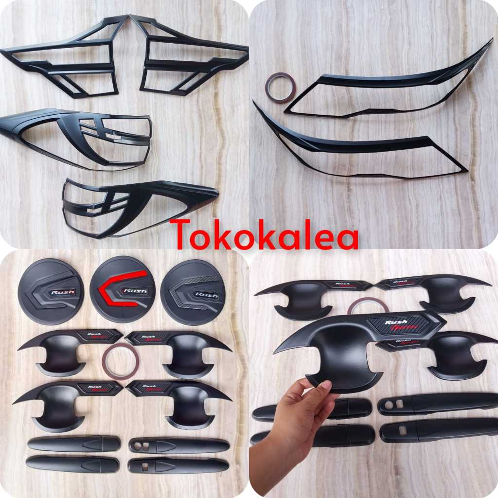 Jual Paket Garnish Lampu Depan Belakang Outer Handle Pintu Tank Cover Bensin All New Rush 2018 ...