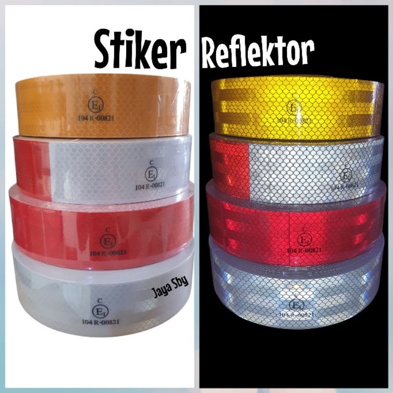 Jual 1ROLL STIKER REFLEKTOR 44M X 5CM ECE 104R UJI KIR sticker ...