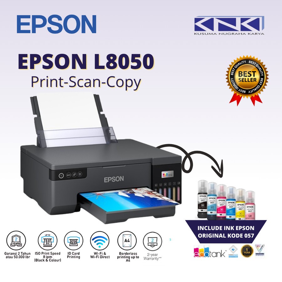 Jual Printer Epson L8050 A4 photo printing, PVC ID card, CD/DVD Wireless | Shopee Indonesia