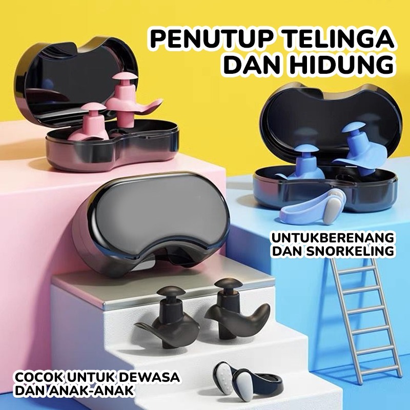 Jual BBAK Ear Plug Ear Clip Penutup Hidung Anti Air Renang Snorkling ...