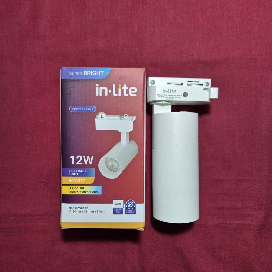 Jual INTA277 Track Light Kap Lampu Fitting Rel LED 12W Watt Tricolor 3 ...