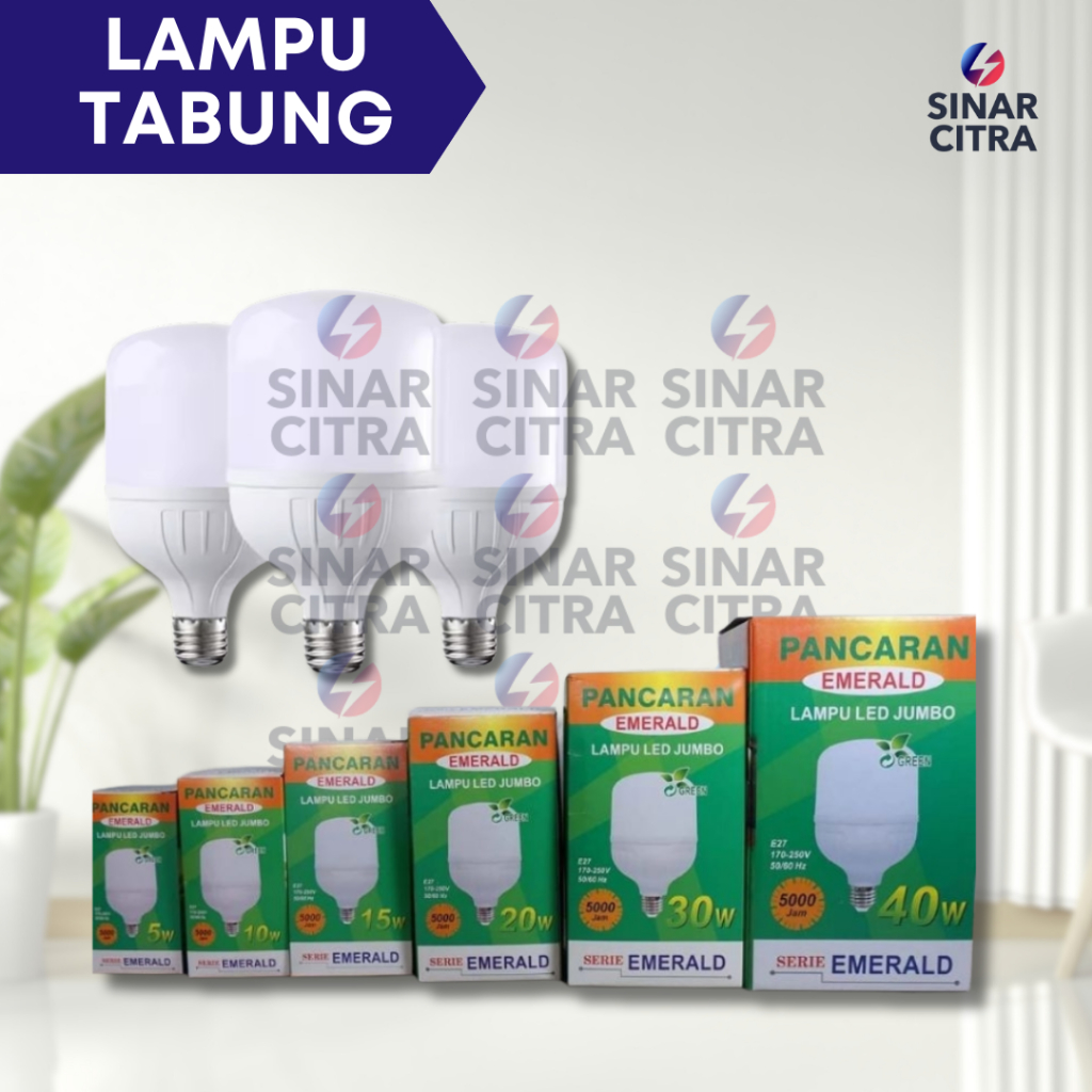 Jual Lampu Pancaran Emerald Tabung Murah Jumbo LED 5W 10W 15W 20W 30W ...