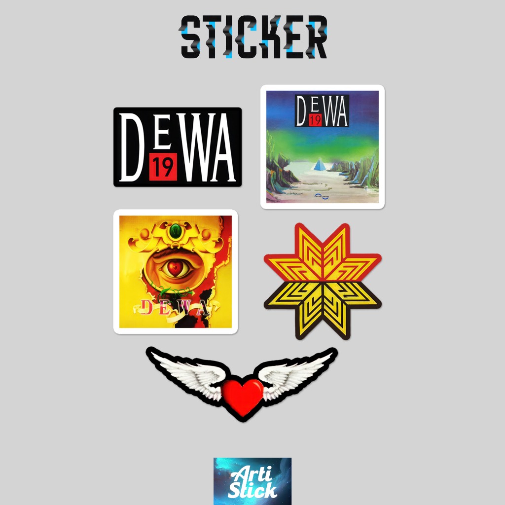 Jual (5 PCS) Sticker Pack Band Series DEWA 19 | Vinyl Laminasi anti air ...