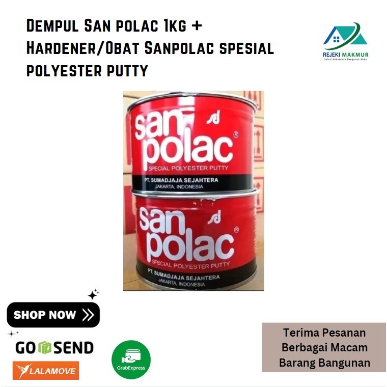 Jual Dempul San polac + Hardener/Obat Sanpolac spesial polyester putty ...